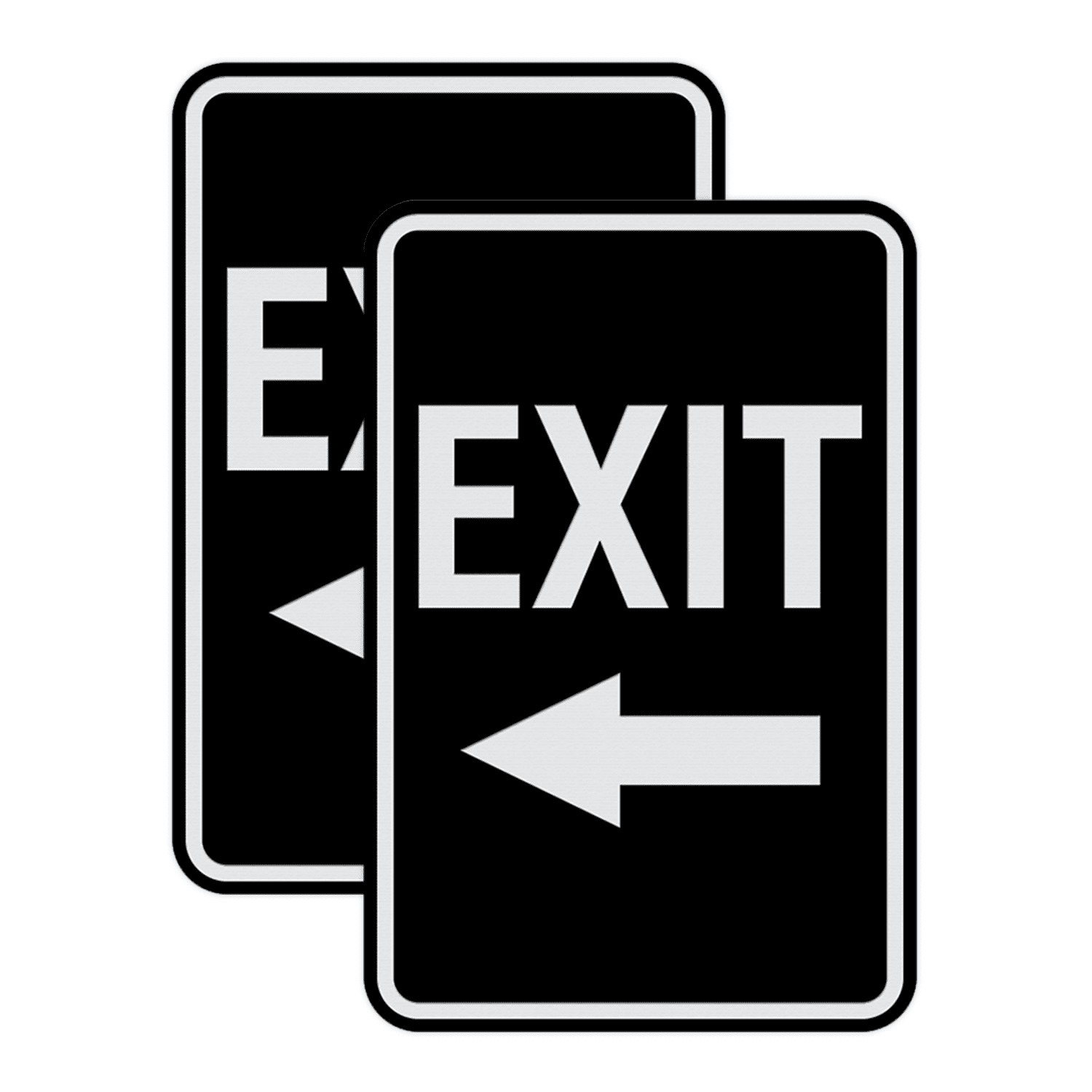 Signs ByLITA Portrait Round Exit Left Arrow Sign with Adhesive Tape ...