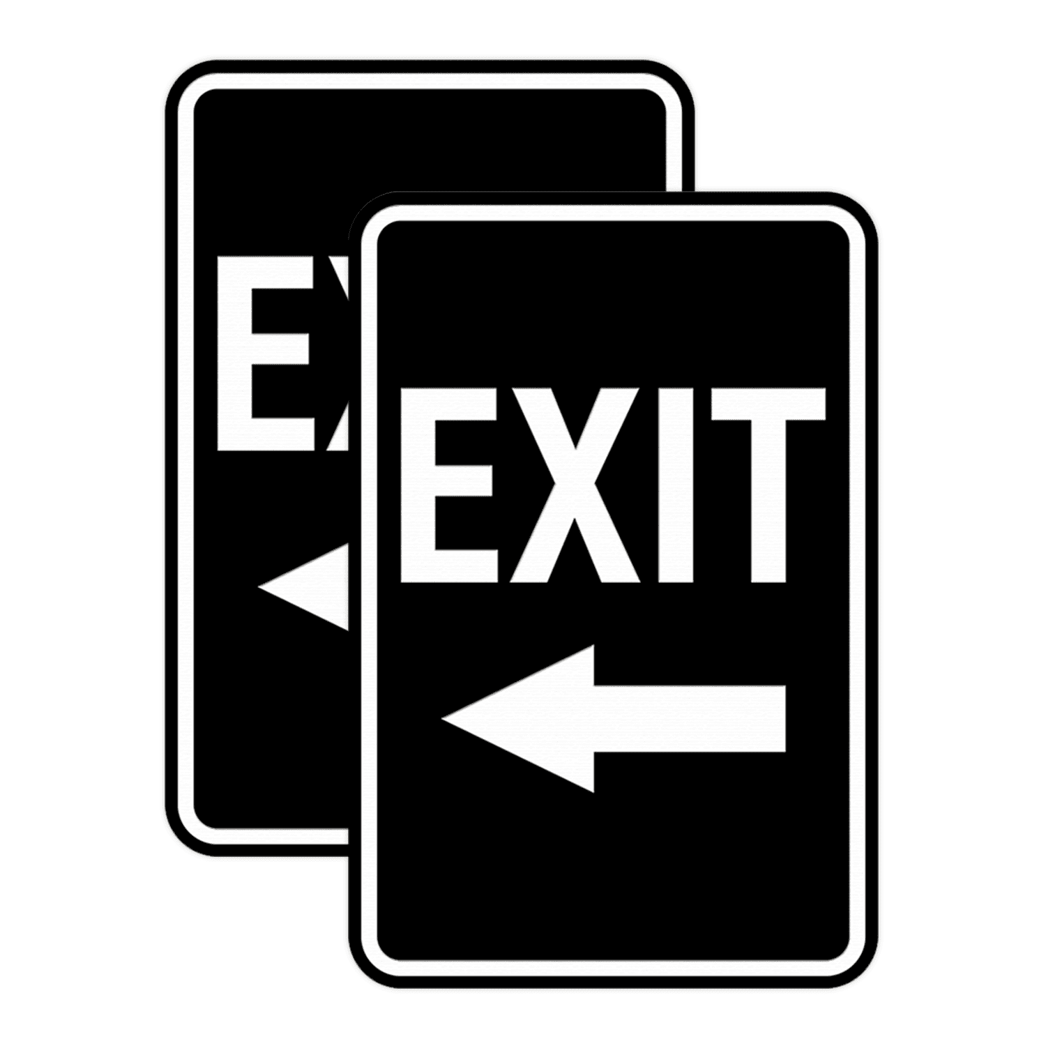 Signs ByLITA Portrait Round Exit Left Arrow Sign with Adhesive Tape ...