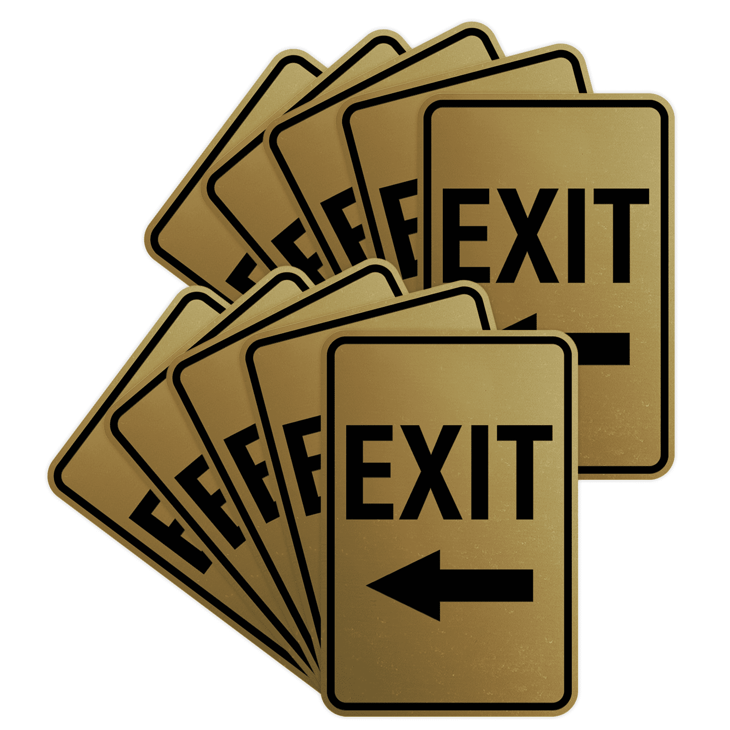 Signs ByLITA Portrait Round Exit Left Arrow Sign with Adhesive Tape ...
