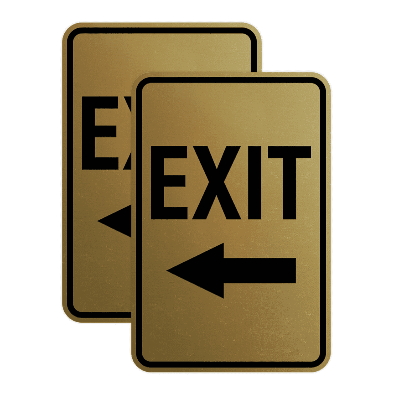 Signs ByLITA Portrait Round Exit Left Arrow Sign with Adhesive Tape ...