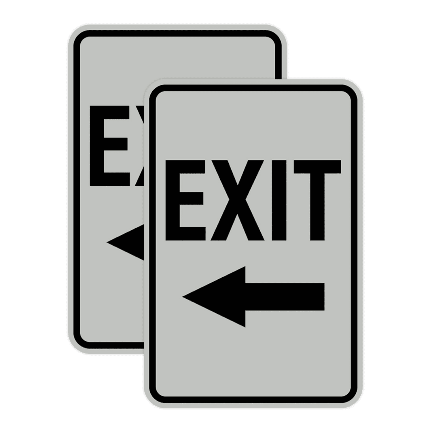 Signs ByLITA Portrait Round Exit Left Arrow Sign with Adhesive Tape (Lt ...