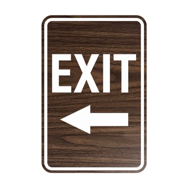 Signs ByLITA Portrait Round Exit Left Arrow Sign with Adhesive Tape ...