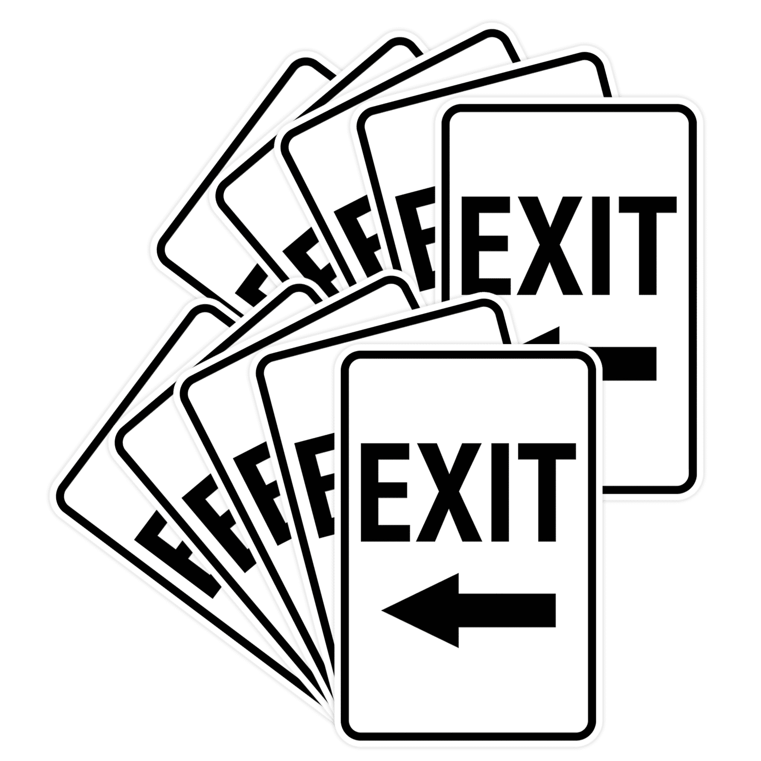 Signs ByLITA Portrait Round Exit Left Arrow Sign with Adhesive Tape ...