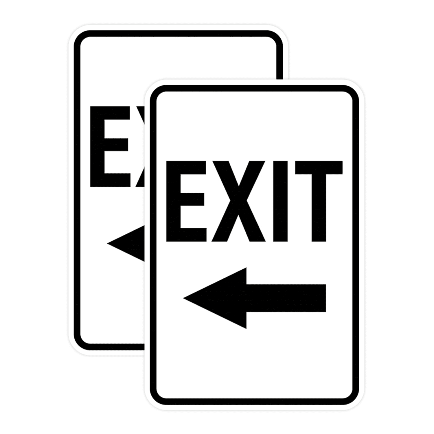 Signs ByLITA Portrait Round Exit Left Arrow Sign with Adhesive Tape ...