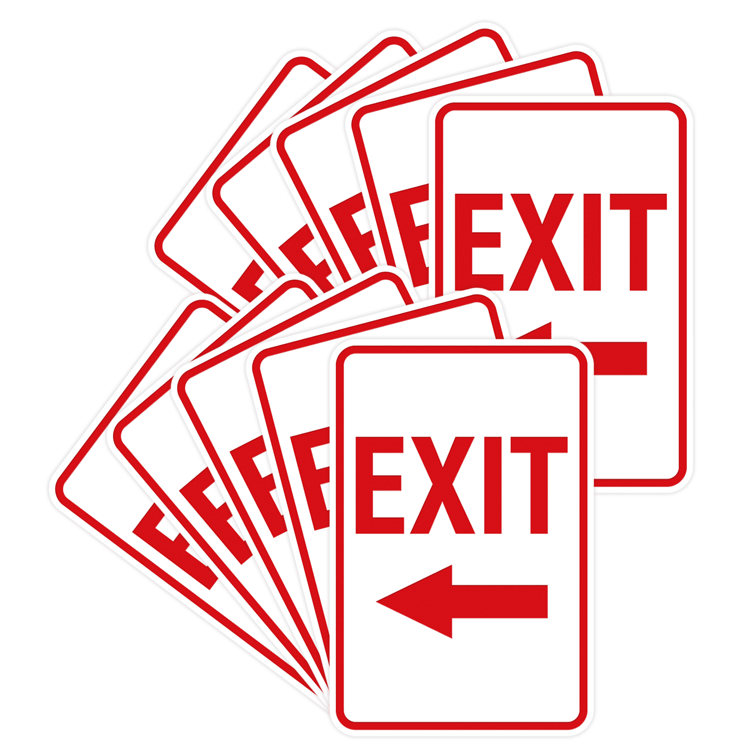 Signs ByLITA Portrait Round Exit Left Arrow Sign with Adhesive Tape ...