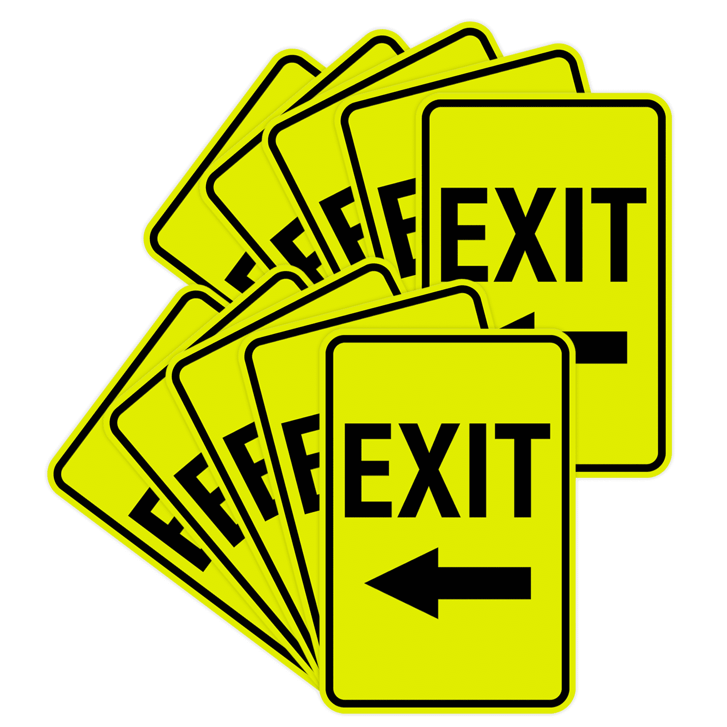 Signs ByLITA Portrait Round Exit Left Arrow Sign with Adhesive Tape ...