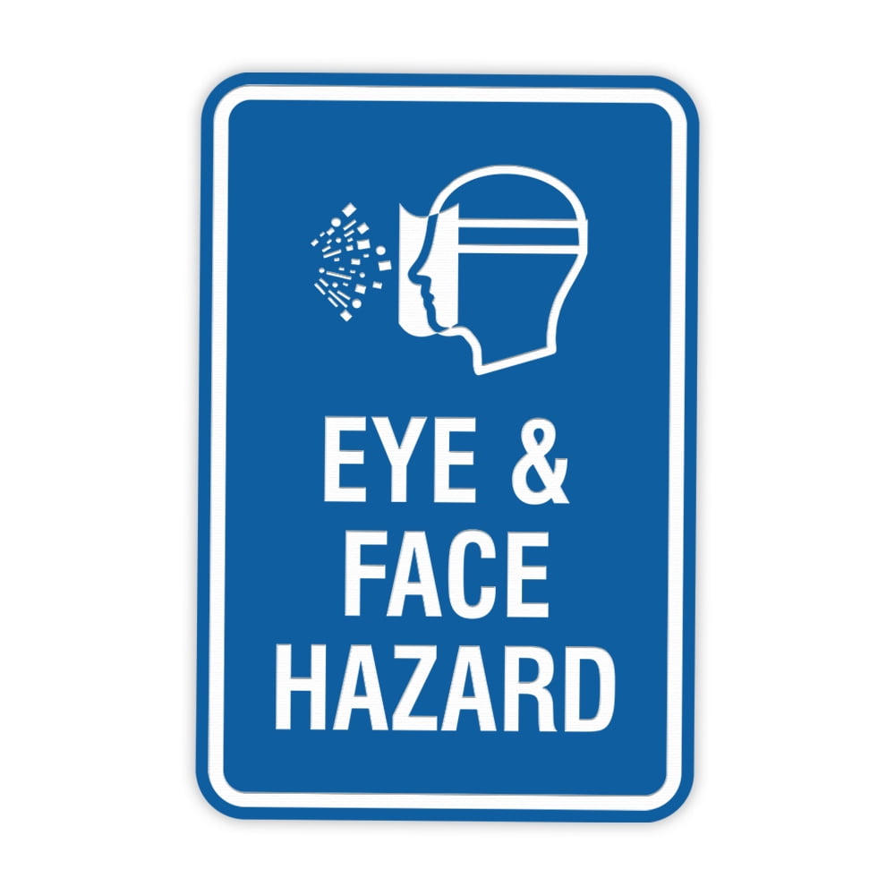 Signs ByLITA Portrait Round Eye & Face Hazard Sign (Blue) - Small ...