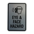 Signs ByLITA Portrait Round Eye & Face Hazard Sign (Brushed Silver ...