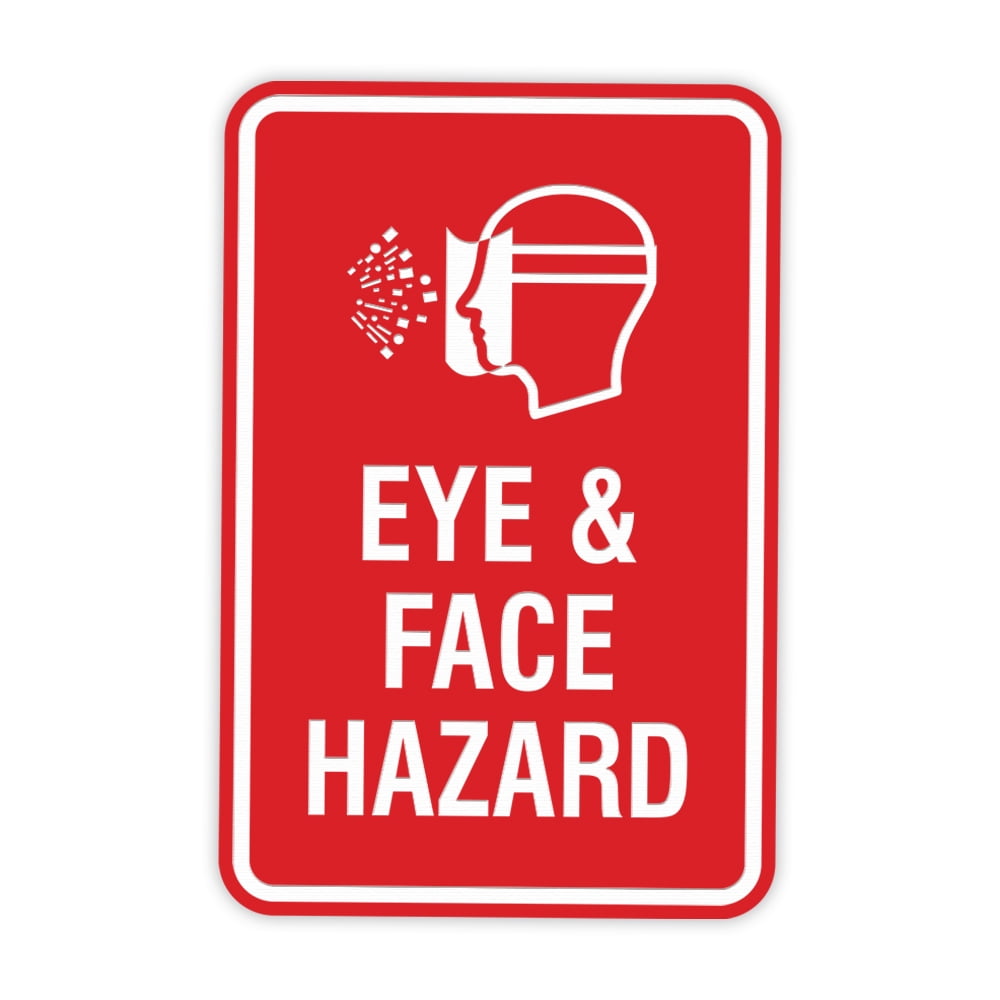 Signs ByLITA Portrait Round Eye & Face Hazard Sign (Red) - Large ...