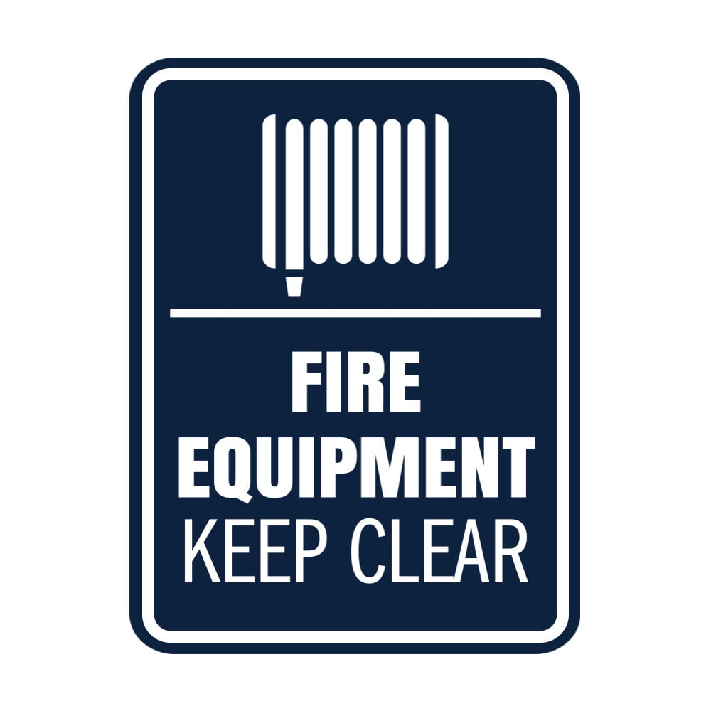 Signs ByLITA Portrait Round Fire Equipment Keep Clear Door or Wall Sign ...