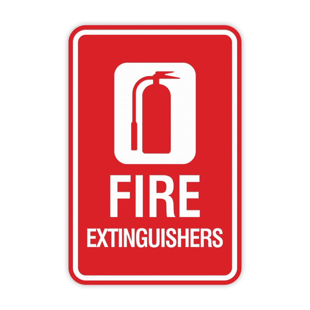 Signs ByLITA Portrait Round Fire Extinguishers Sign (Red) - Large ...