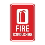 Signs ByLITA Portrait Round Fire Extinguishers Sign (Red) - Large ...