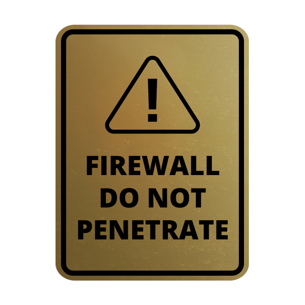 Signs ByLITA Portrait Round Firewall Do Not Penetrate Door or Wall Sign ...