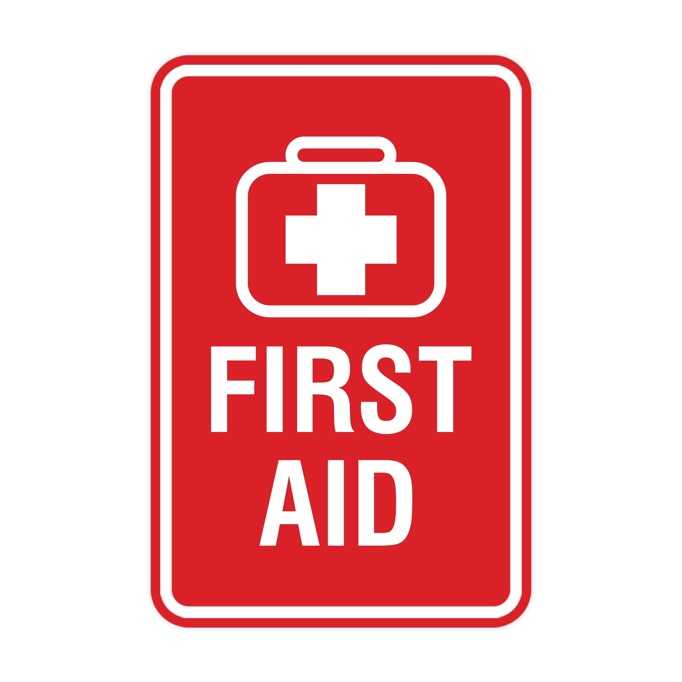 Signs ByLITA Portrait Round First aid Sign (Red) - Large - Walmart.com