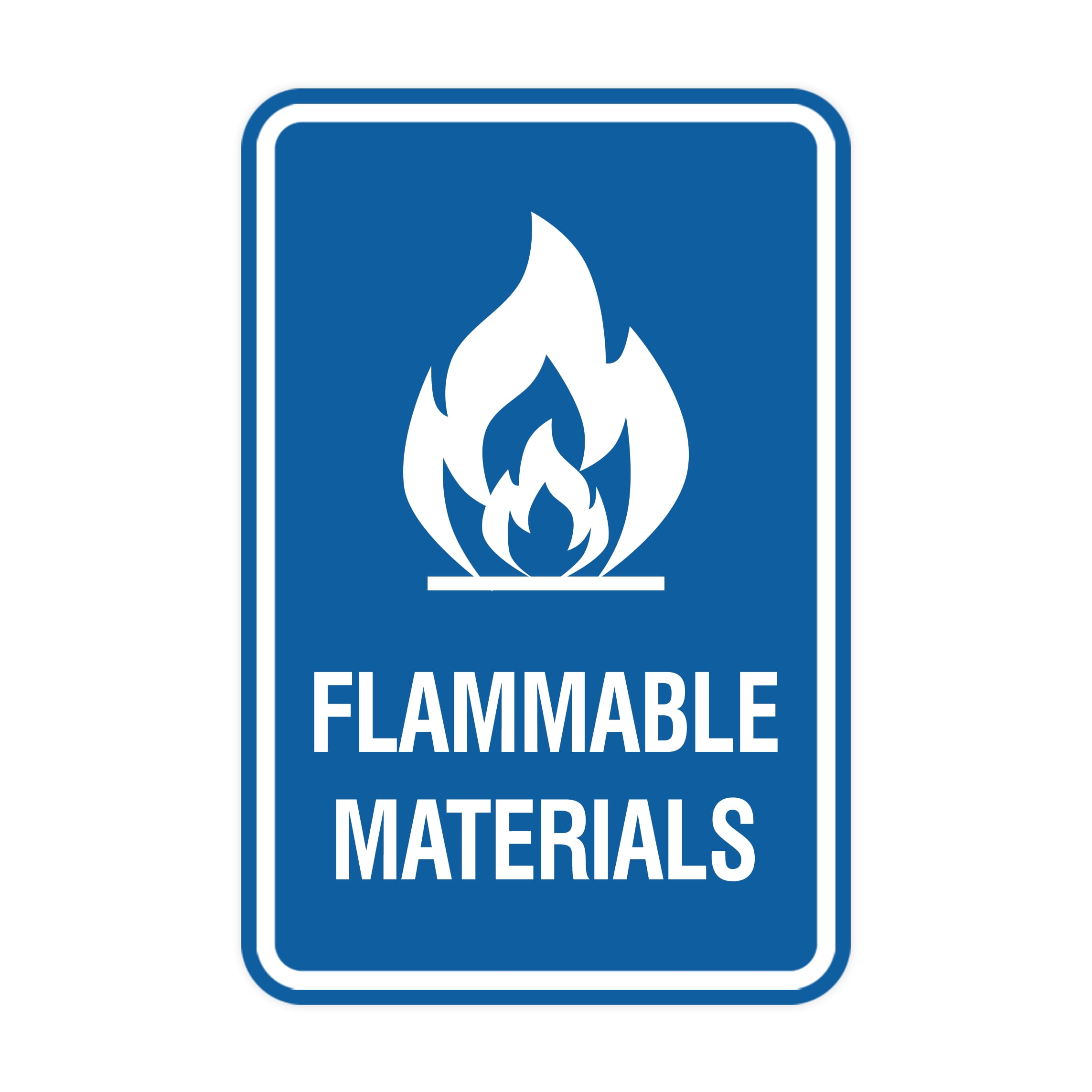 Signs ByLITA Portrait Round Flammable Materials Sign (Blue) - Medium ...