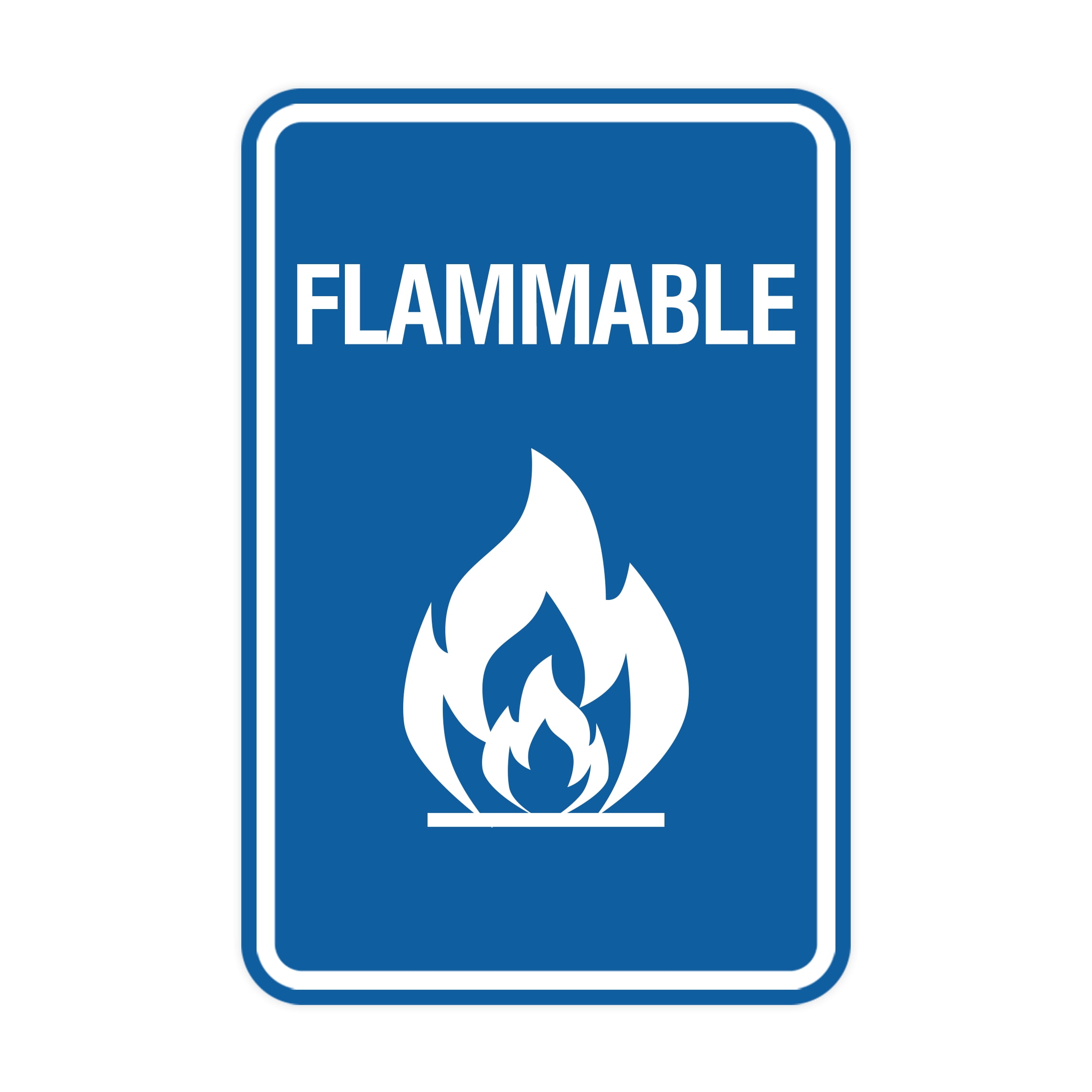 Signs ByLITA Portrait Round Flammable Sign (Blue) - Large - Walmart.com