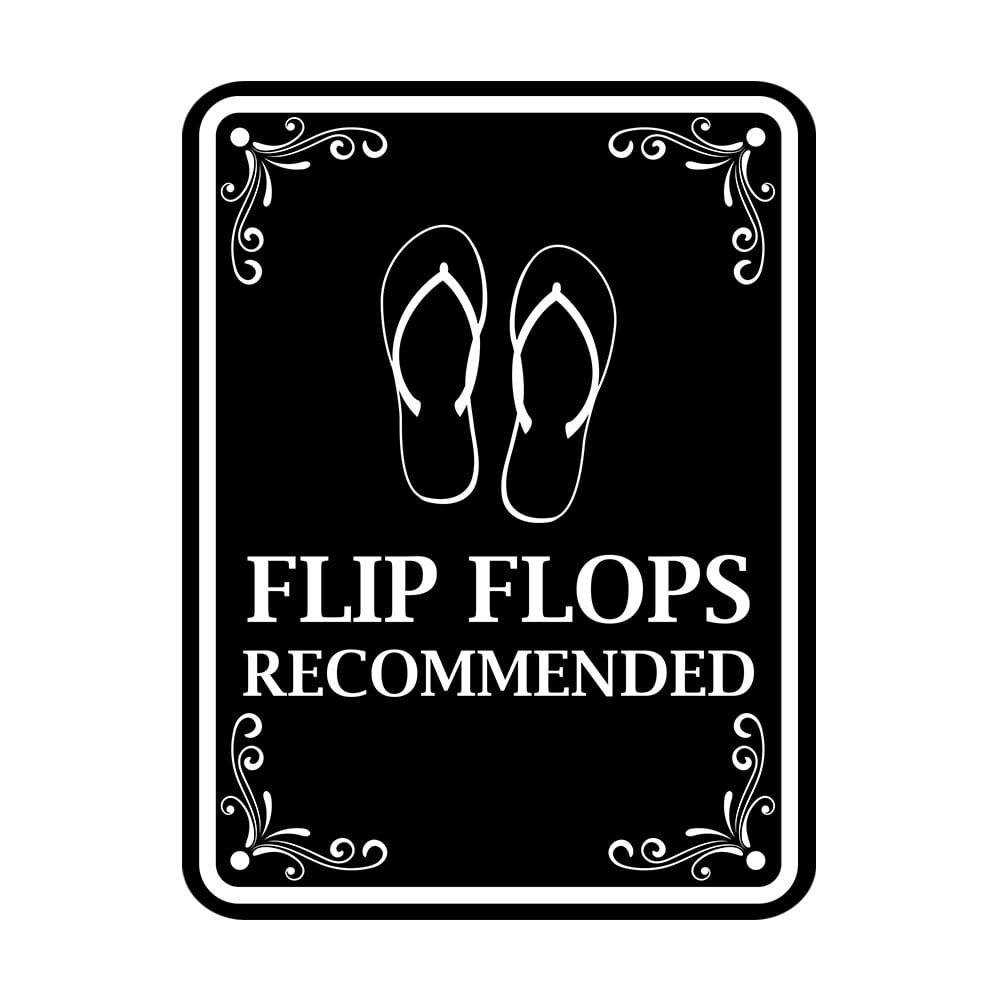 Signs ByLITA Portrait Round Flip Flops Recommended Door or Wall Sign ...