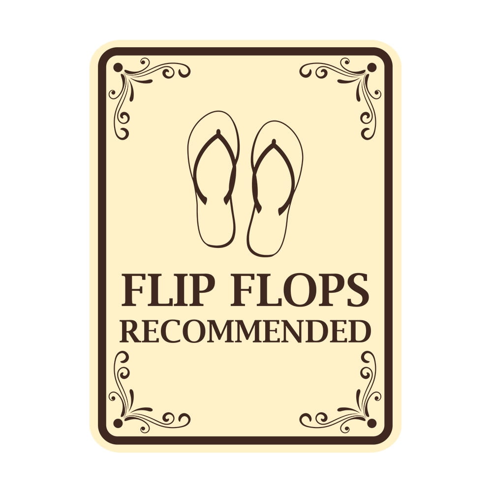 Signs ByLITA Portrait Round Flip Flops Recommended Door or Wall Sign ...