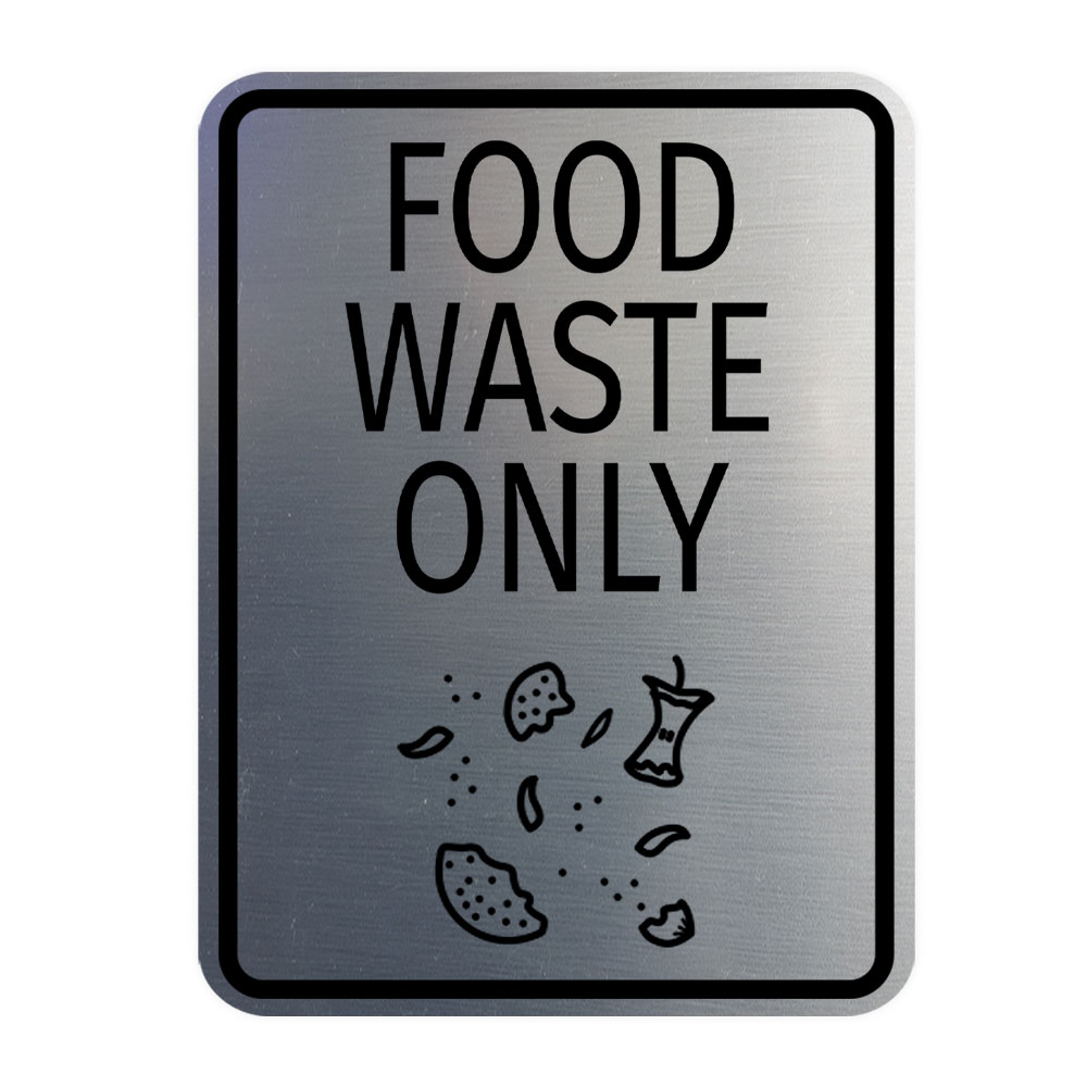 Signs ByLITA Portrait Round Food Waste Only Door or Wall Sign Durable ...