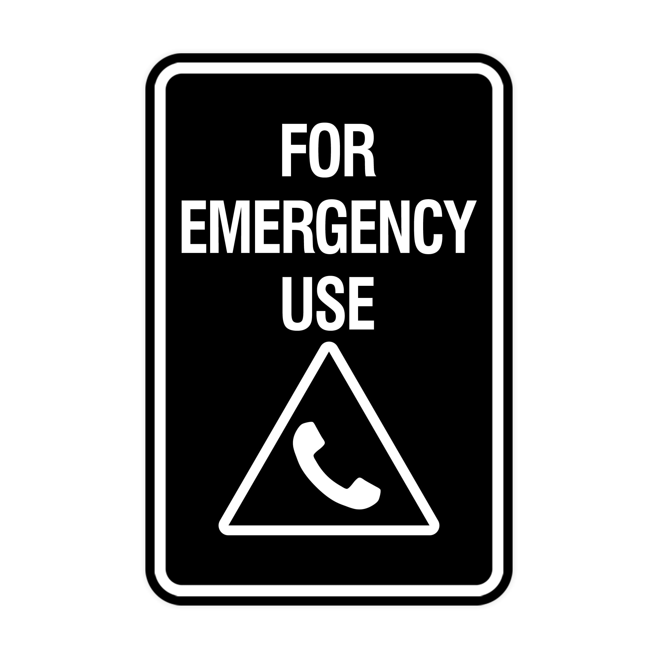 Signs ByLITA Portrait Round For Emergency Use Sign (Black) - Medium ...
