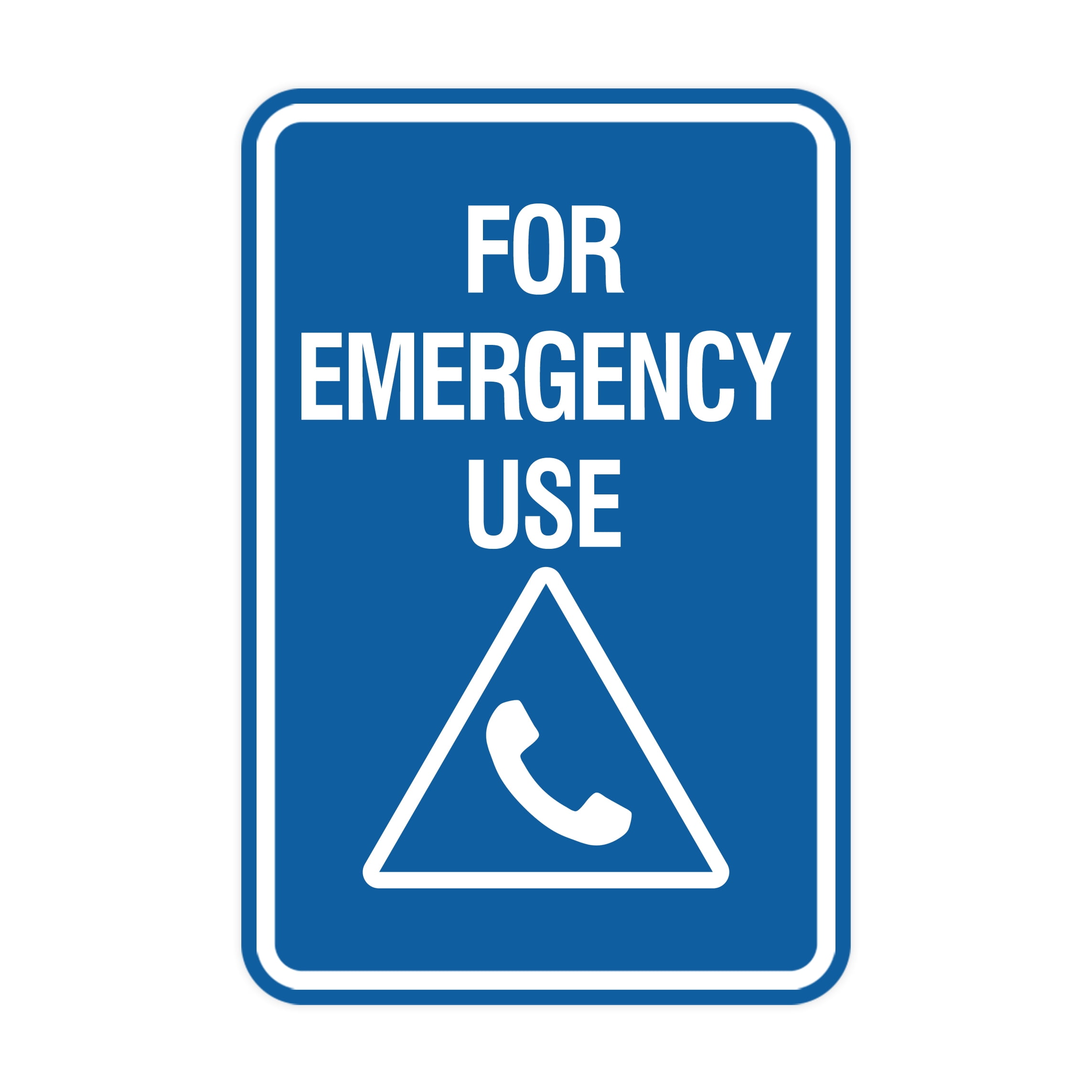 Signs ByLITA Portrait Round For Emergency Use Sign (Blue) - Large ...