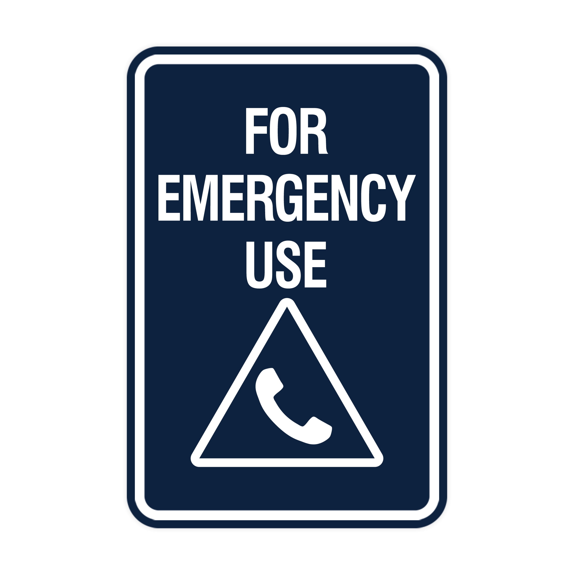 Signs ByLITA Portrait Round For Emergency Use Sign (Navy Blue / White ...