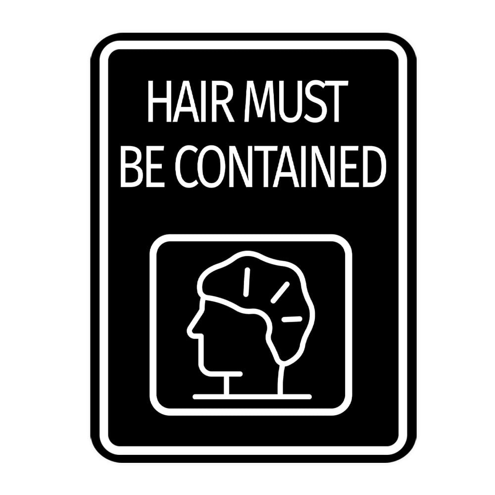 Signs ByLITA Portrait Round Hair Must Be Contained Door or Wall Sign ...