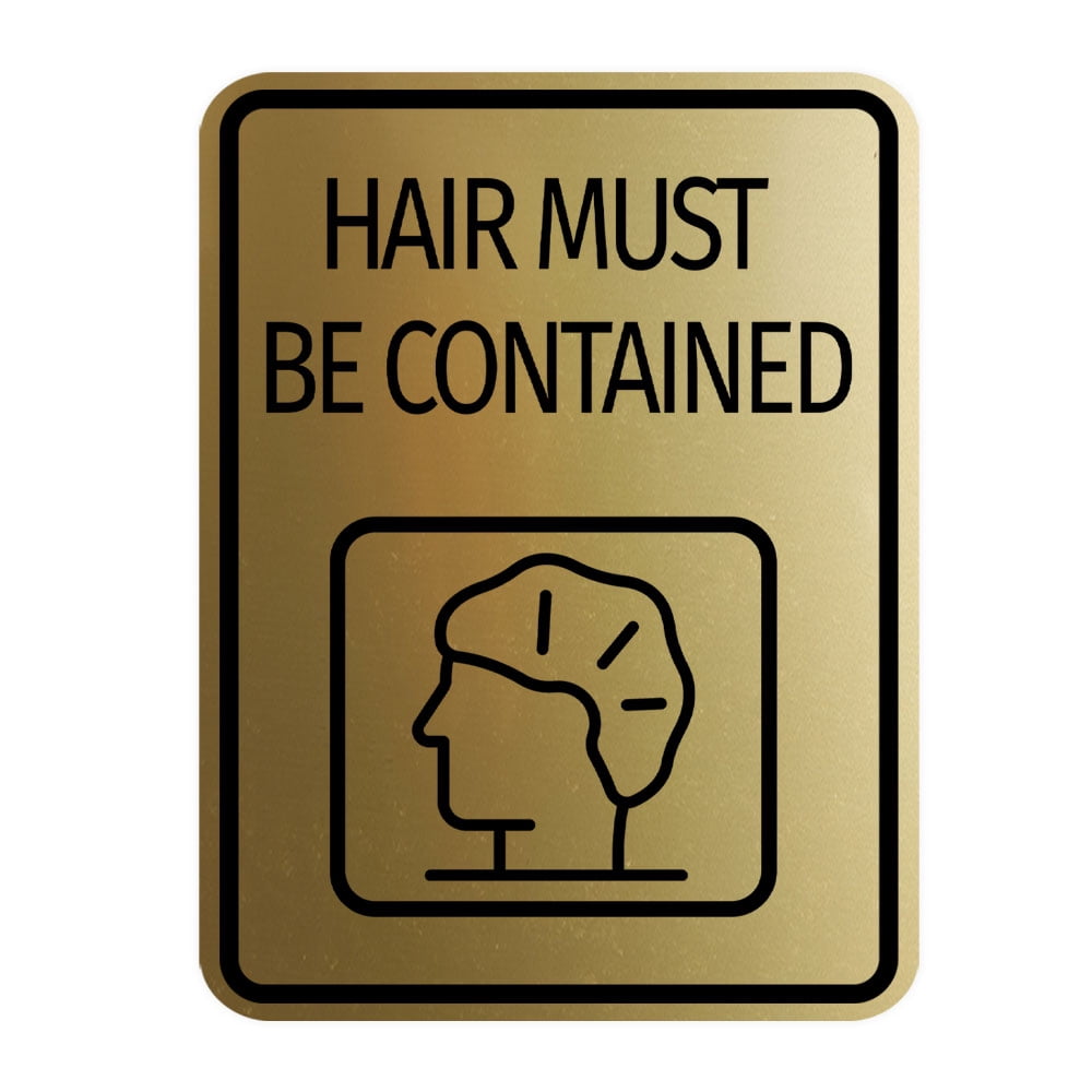 Signs ByLITA Portrait Round Hair Must Be Contained Door or Wall Sign ...