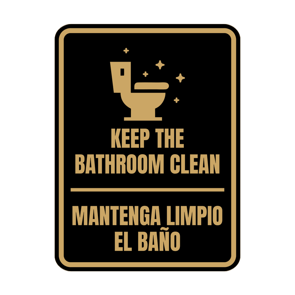 Signs ByLITA Portrait Round Keep The Bathroom Clean Door or Wall Sign ...