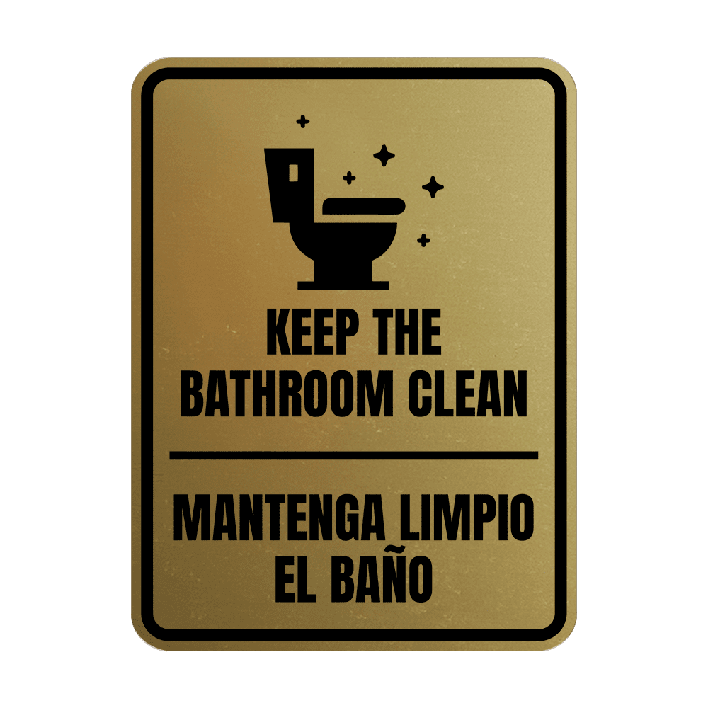 Signs ByLITA Portrait Round Keep The Bathroom Clean Door or Wall Sign ...