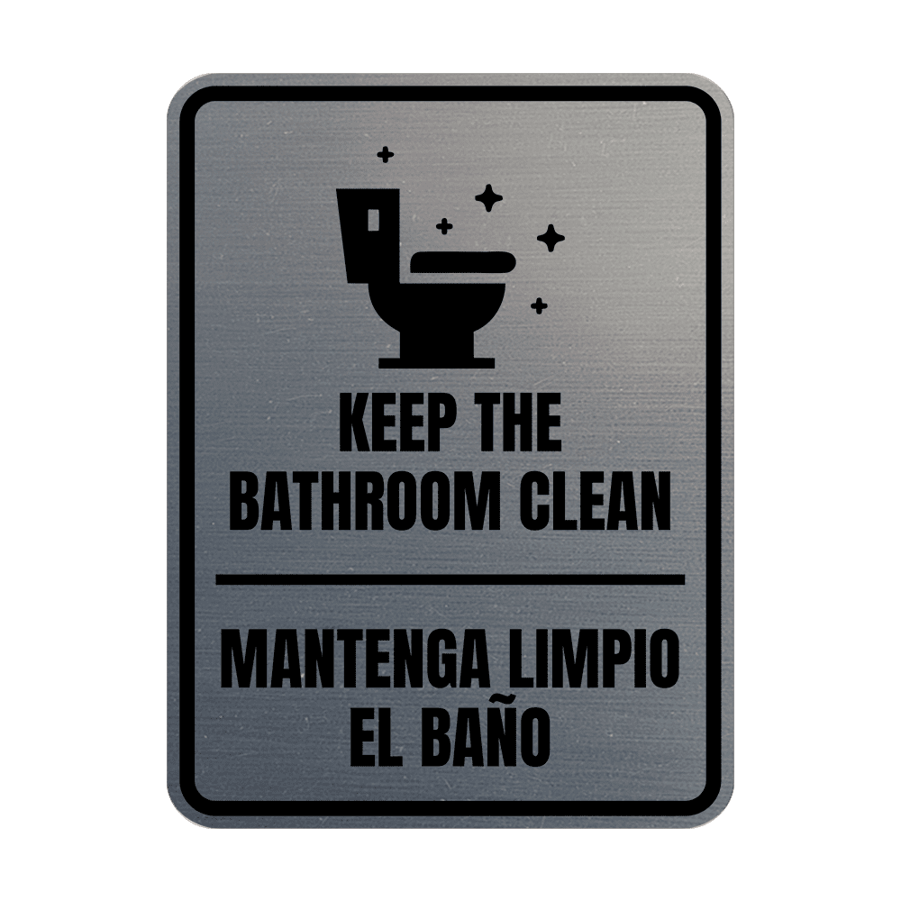 Signs ByLITA Portrait Round Keep The Bathroom Clean Door or Wall Sign ...
