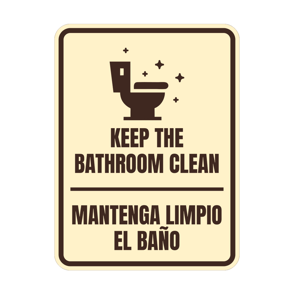 Signs ByLITA Portrait Round Keep The Bathroom Clean Door or Wall Sign ...