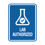 Signs ByLITA Portrait Round Lab Authorized Sign (Blue) - Small ...