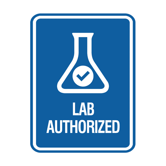 Signs ByLITA Portrait Round Lab Authorized Sign (Blue) - Small ...