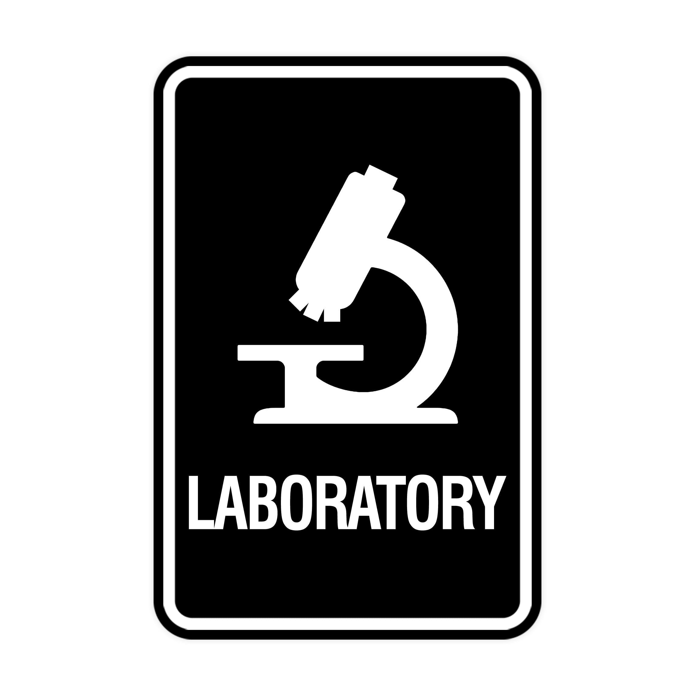 Signs ByLITA Portrait Round Laboratory Sign (Black) - Medium - Walmart.com