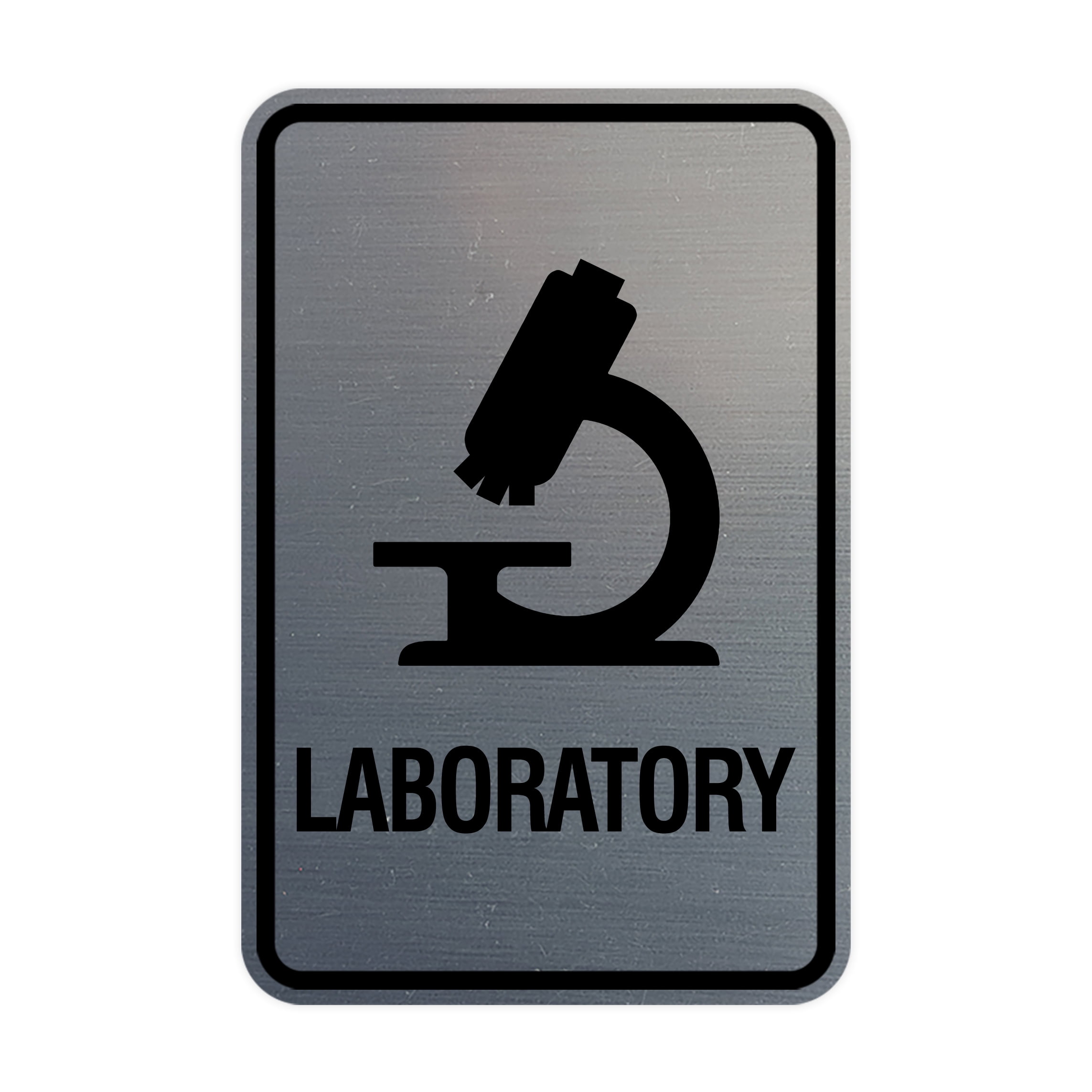 Signs ByLITA Portrait Round Laboratory Sign (Brushed Silver) - Large ...