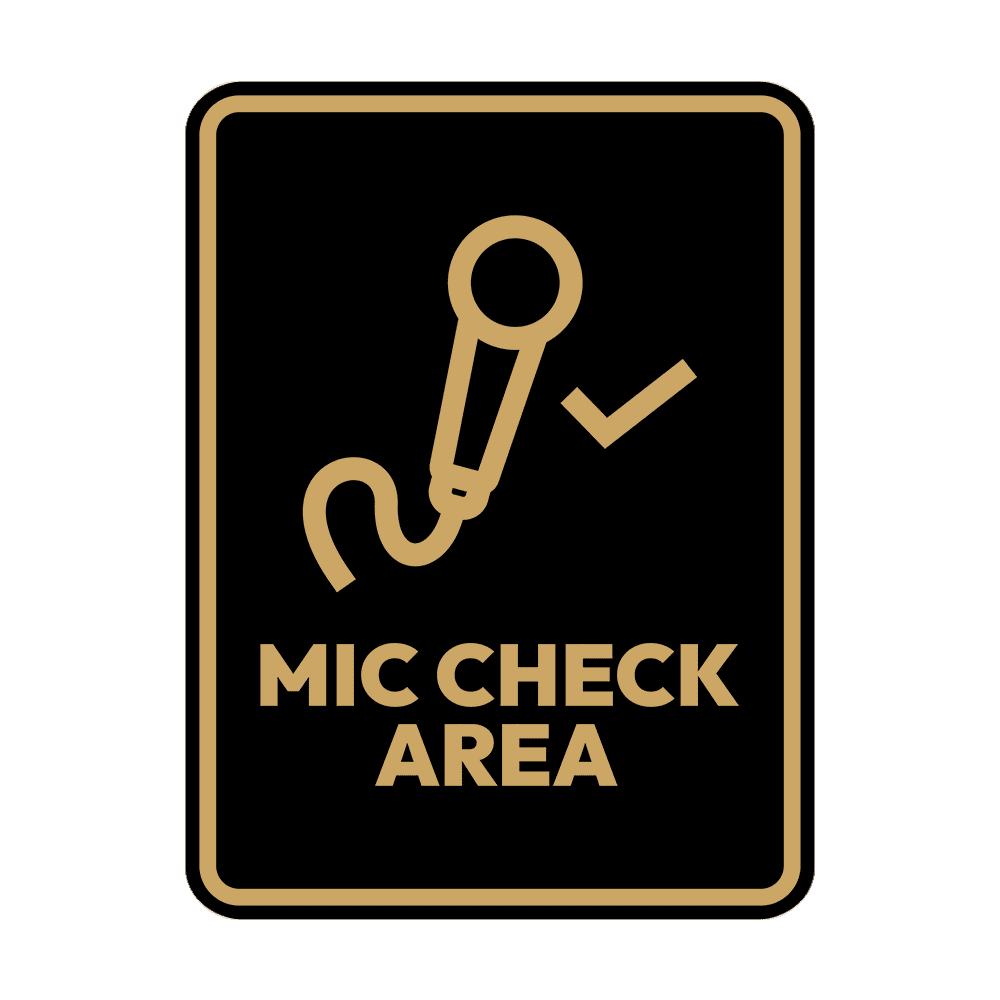 Signs ByLITA Portrait Round Mic Check Area Door or Wall Sign Easy ...