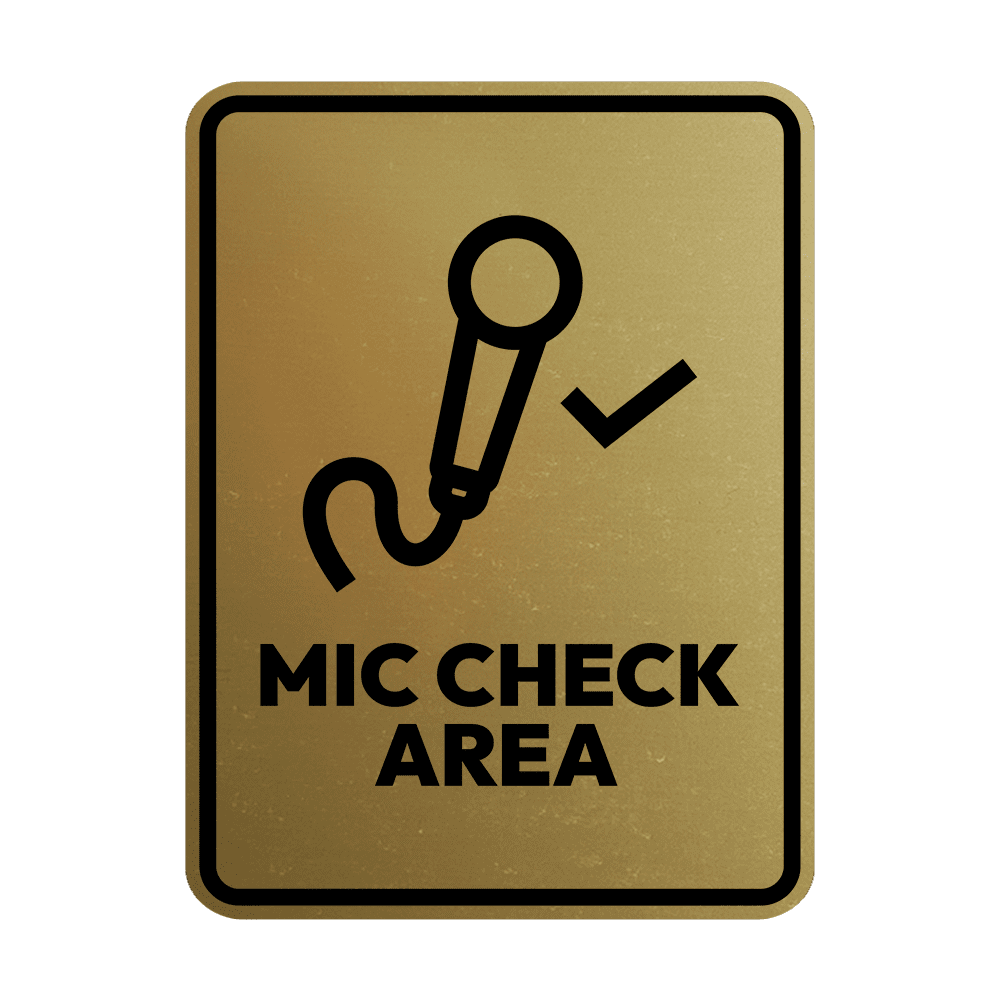 Signs ByLITA Portrait Round Mic Check Area Door or Wall Sign Easy ...