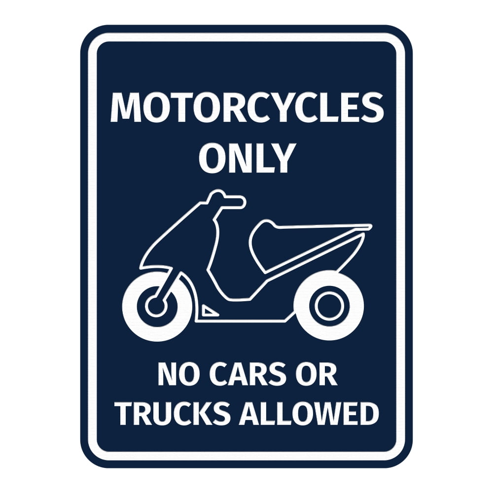 Signs ByLITA Portrait Round Motorcycles Only No Cars or Trucks Allowed ...