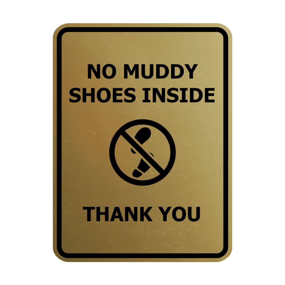 Signs ByLITA Portrait Round No Muddy Shoes Inside Thank you ABS Plastic ...