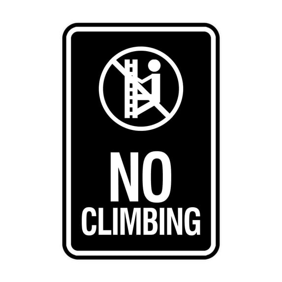 Signs ByLITA Portrait Round No Climbing Sign (Black) - Small - Walmart.com