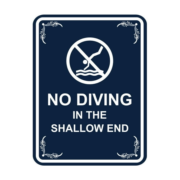 Signs ByLITA Portrait Round No Swimming Alone Door or Wall Sign Durable ...