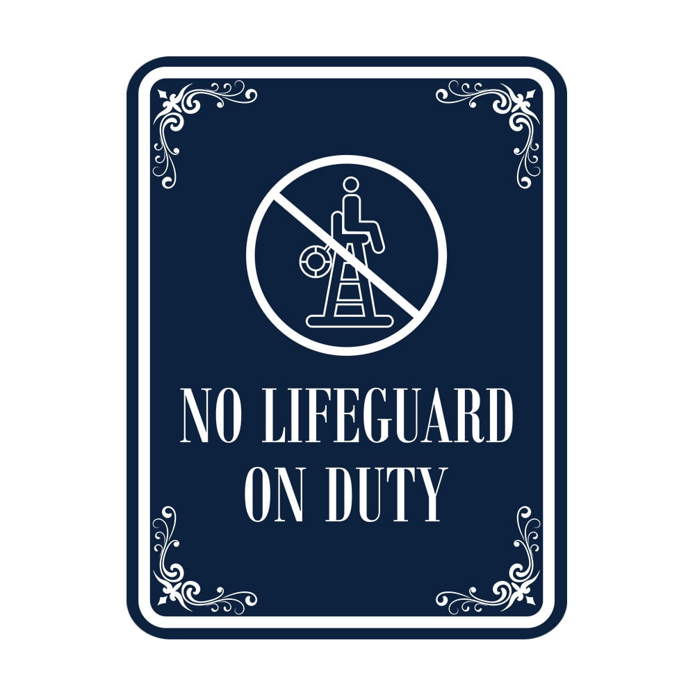Signs ByLITA Portrait Round No Life Guard On Duty Door or Wall Sign ...