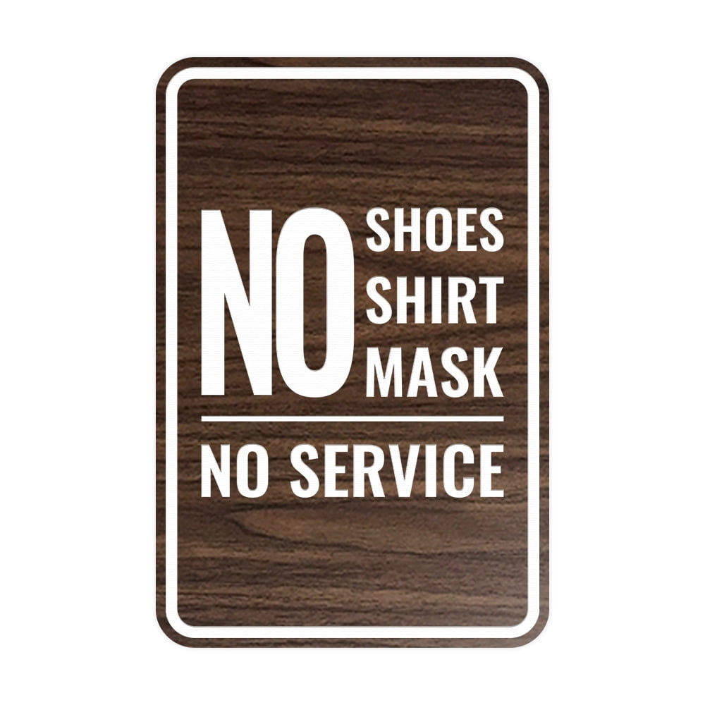 Signs ByLITA Portrait Round No Shoes No Shirt No Mask No Service Sign ...