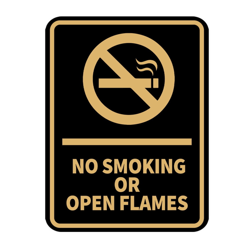 Signs ByLITA Portrait Round No Smoking Or Open Flames Door or Wall Sign ...