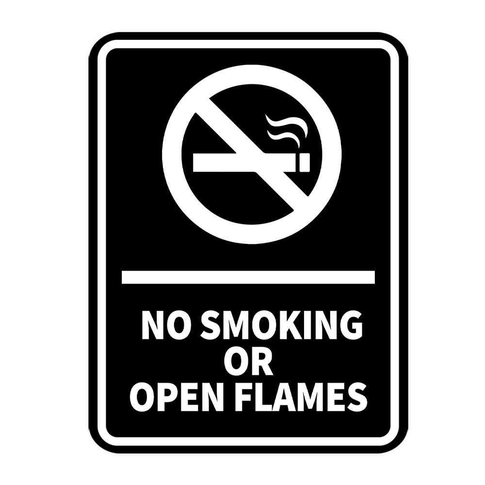 Signs ByLITA Portrait Round No Smoking Or Open Flames Door or Wall Sign ...