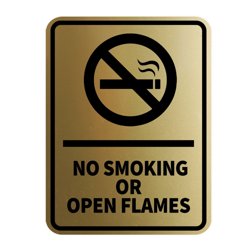 Signs ByLITA Portrait Round No Smoking Or Open Flames Door or Wall Sign ...