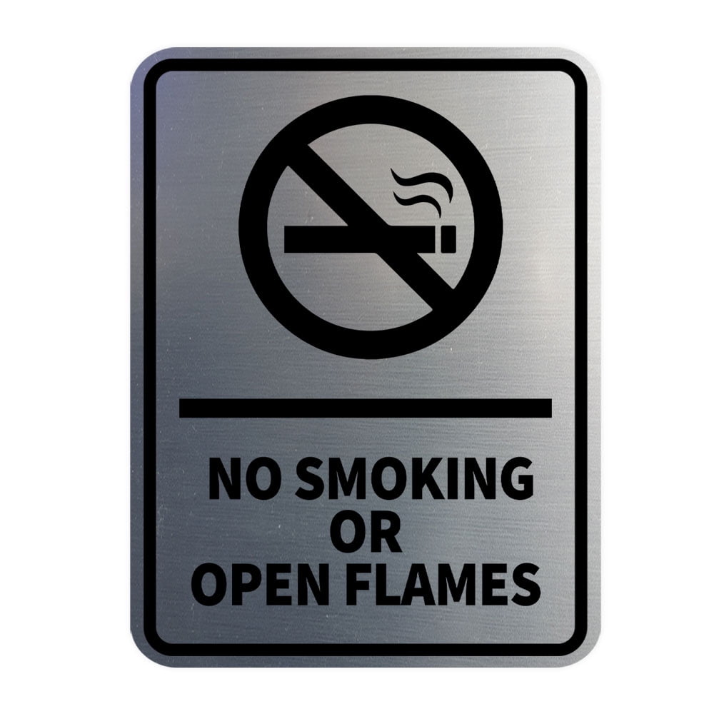 Signs ByLITA Portrait Round No Smoking Or Open Flames Door or Wall Sign ...