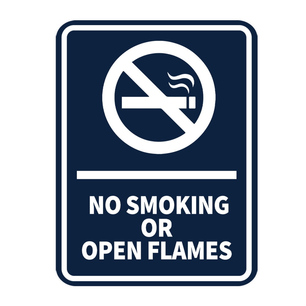 Signs ByLITA Portrait Round No Smoking Or Open Flames Door or Wall Sign ...
