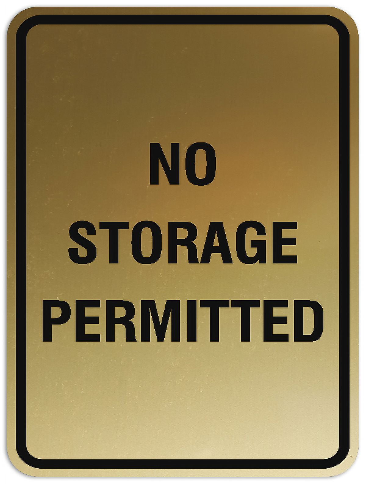 Signs ByLITA Portrait Round No Storage Permitted Sign - Laser-Engraved ...